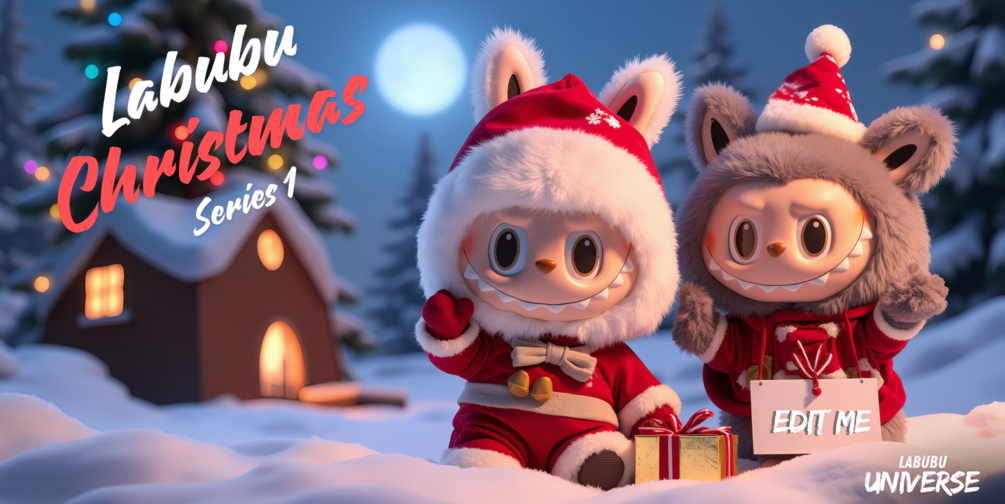 3D Labubu inspired from pop mart Christmas Theme stickers!