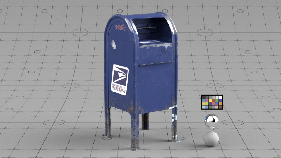 3D Model - PBR New York City Mailbox USPS