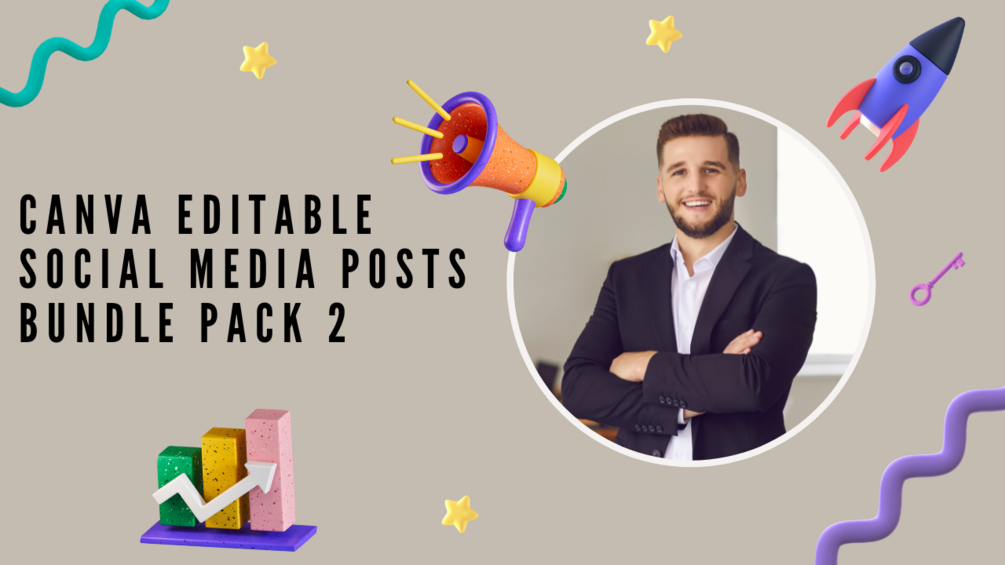 Canva editable social media posts bundle pack 2