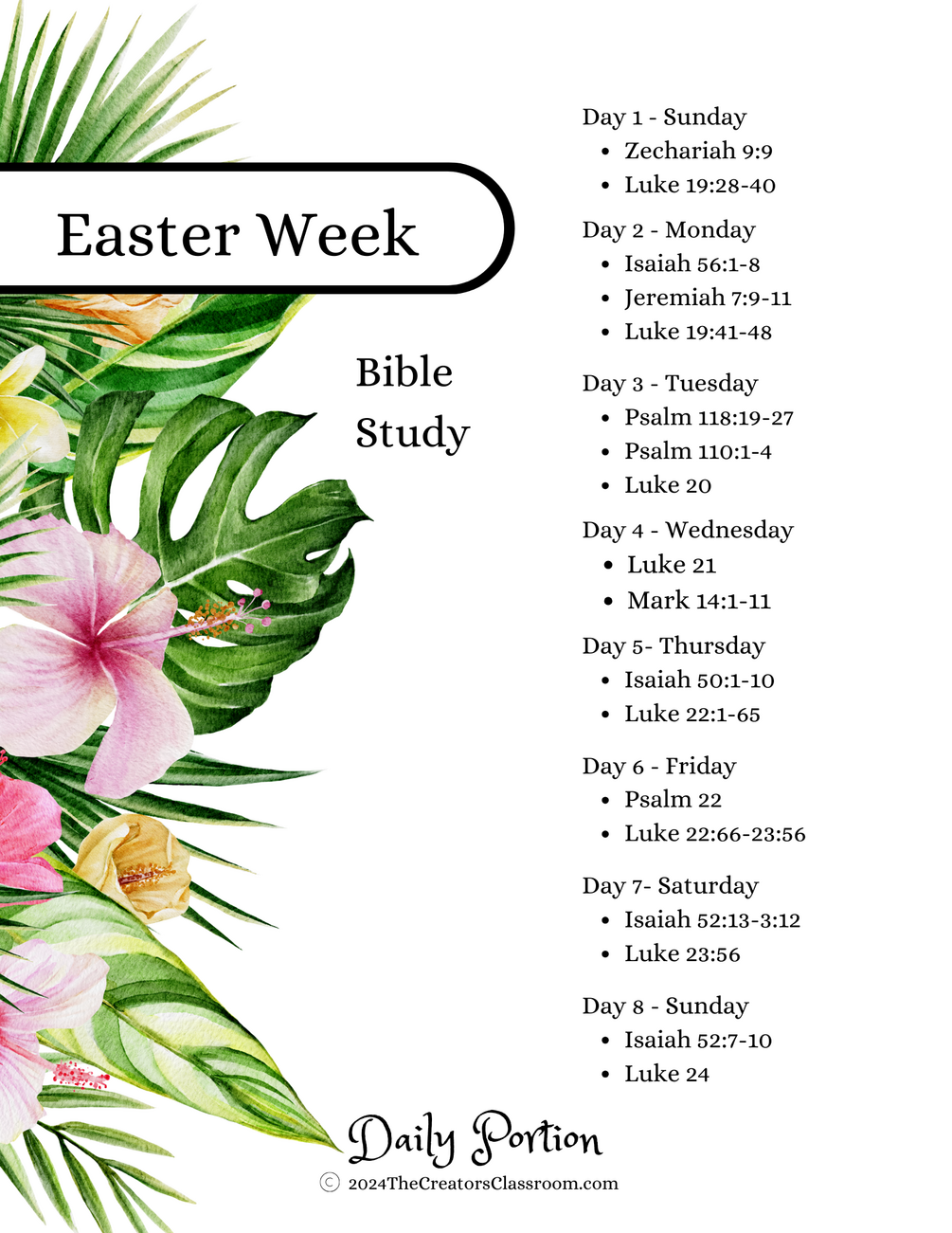 Bible Study - Easter Week