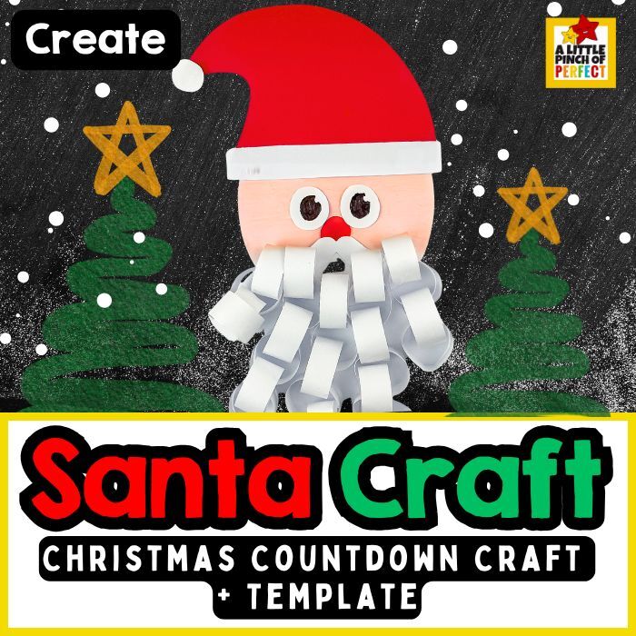 Paper Loop Santa Craft Template and Christmas Countdown