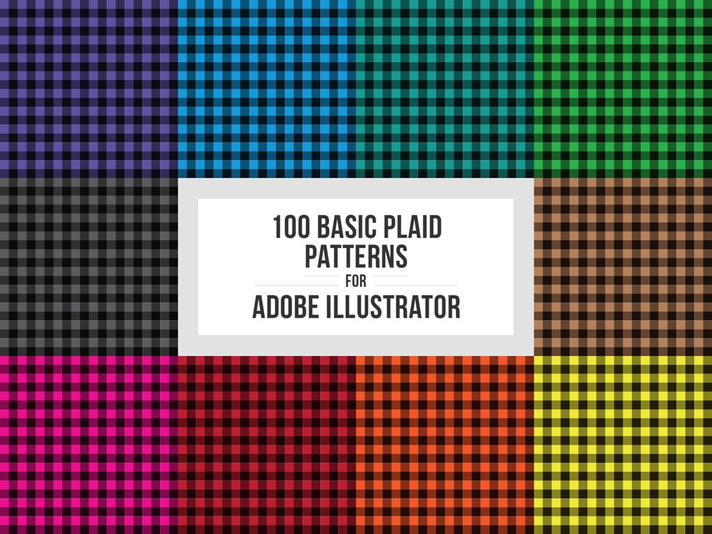 100 Basic Plaid Patterns for Adobe Illustrator