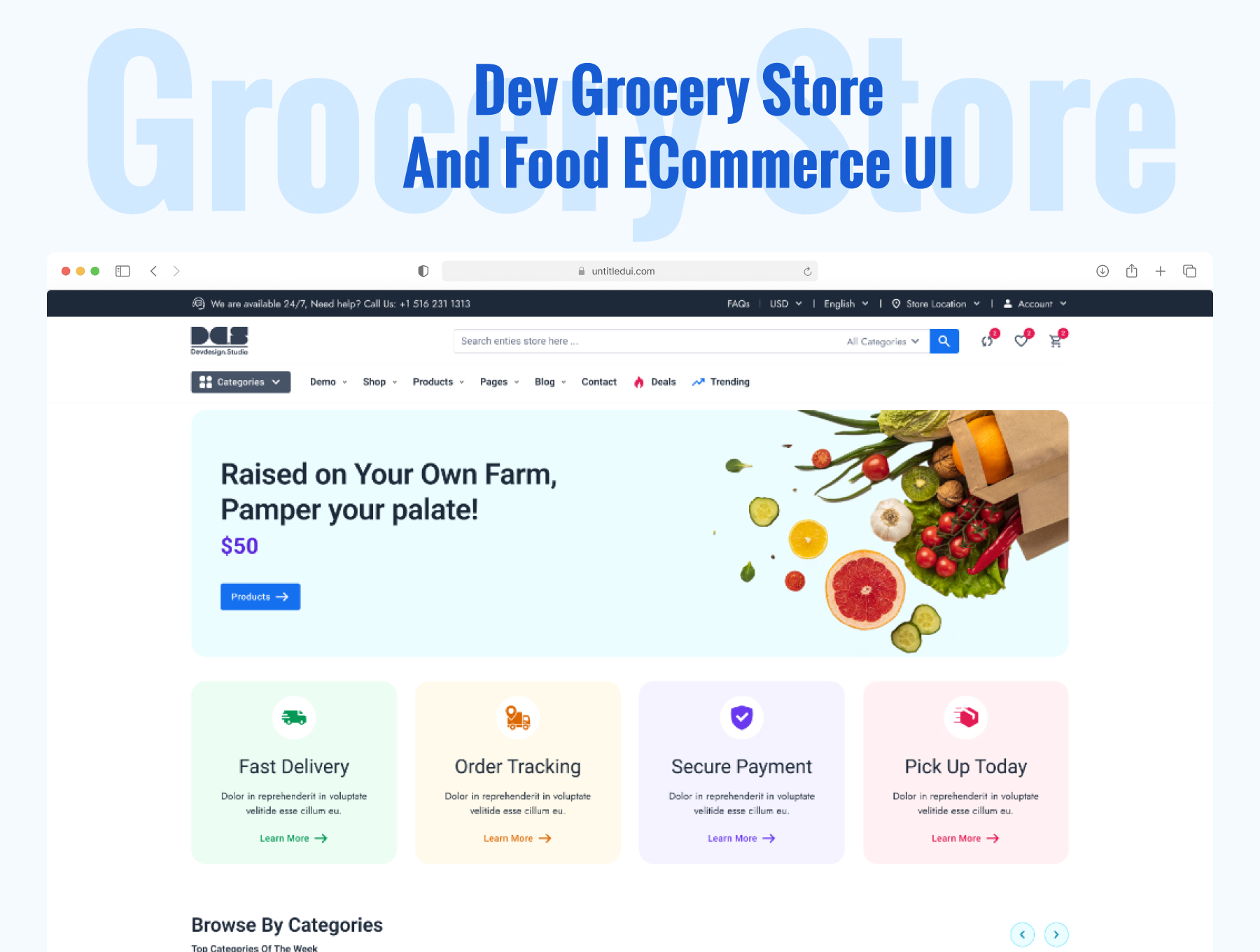 Dev Grocery Store and Food eCommerce UI Design Figma - Devdesign.Studio
