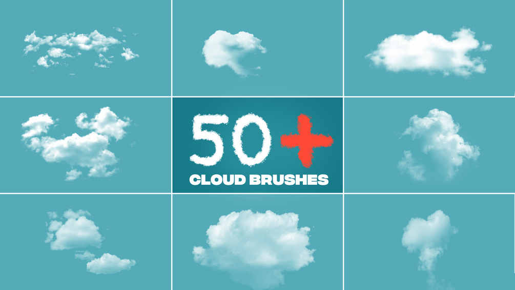 Realistic Cloud Brush Pack | Photoshop , illustrator