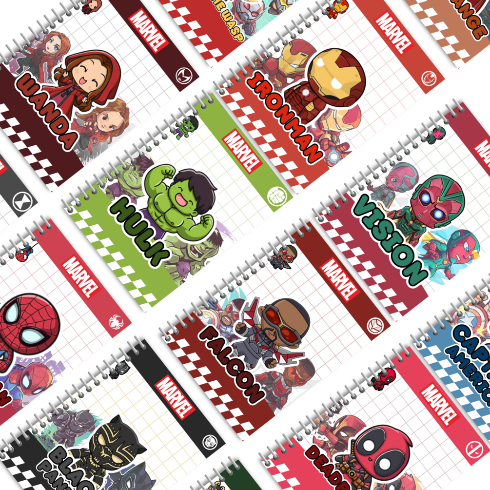 Marvel Avengers Characters Notebook Cover Canva Template | Fully ...