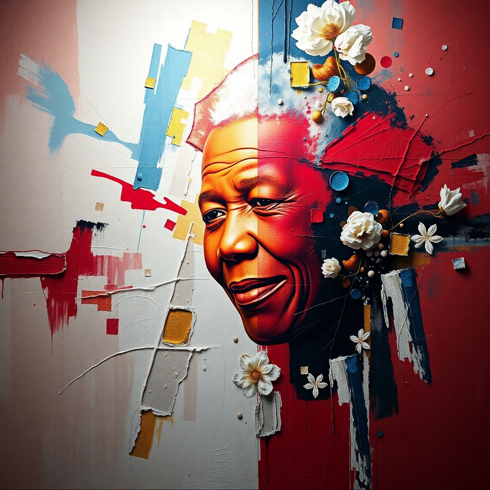 "Legacy of Freedom: An Abstract Expressionist Tribute to Nelson Mandela"