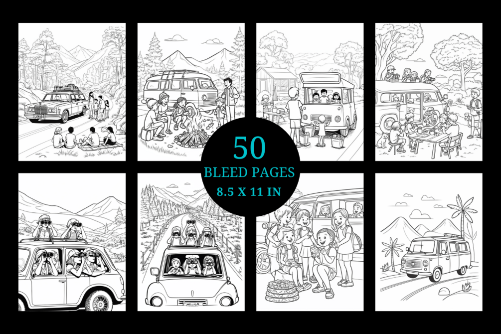 Road Trip Coloring Pages for Kids