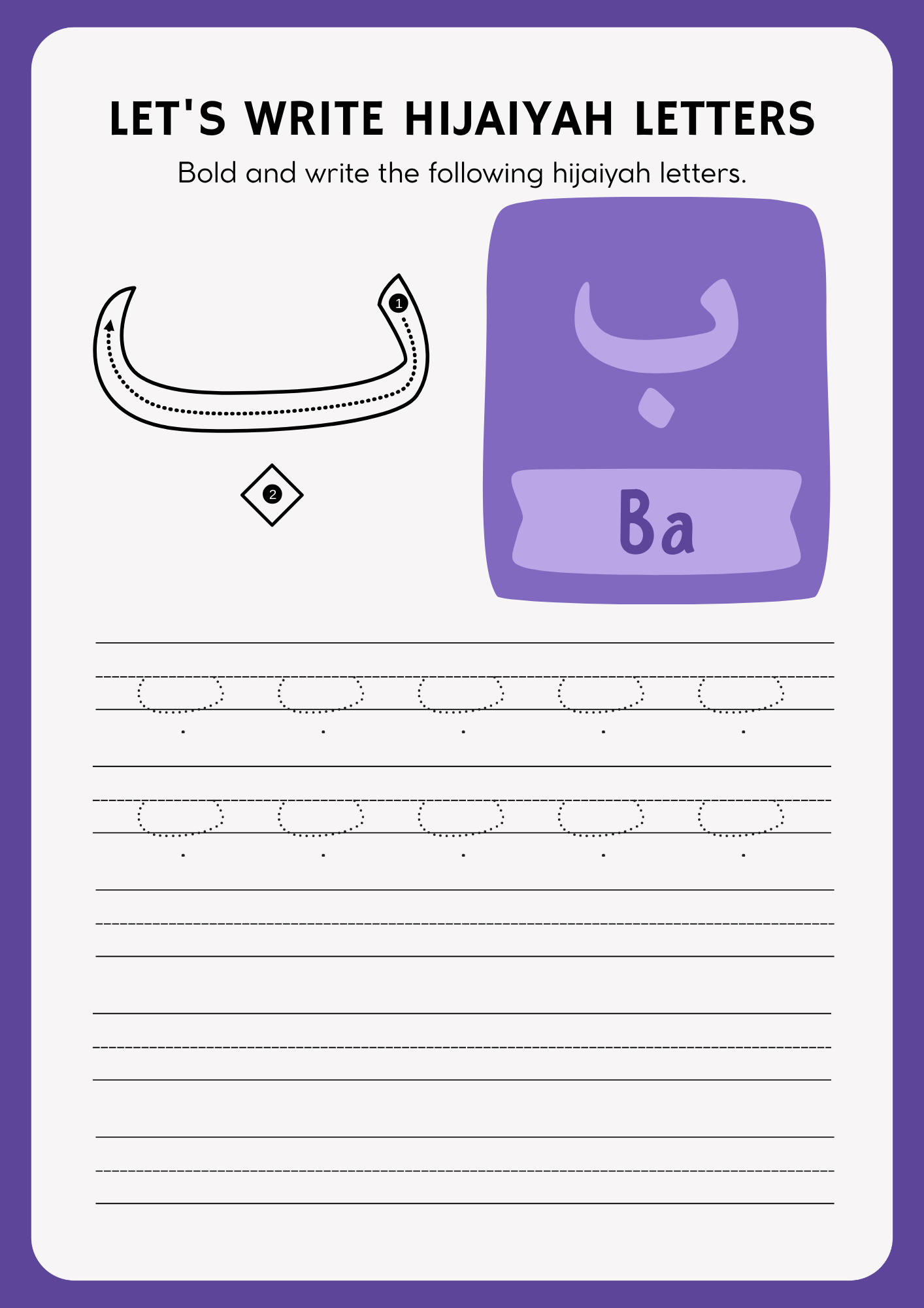 2 Set Hijaiyah Arabic Alphabet Tracing eBook