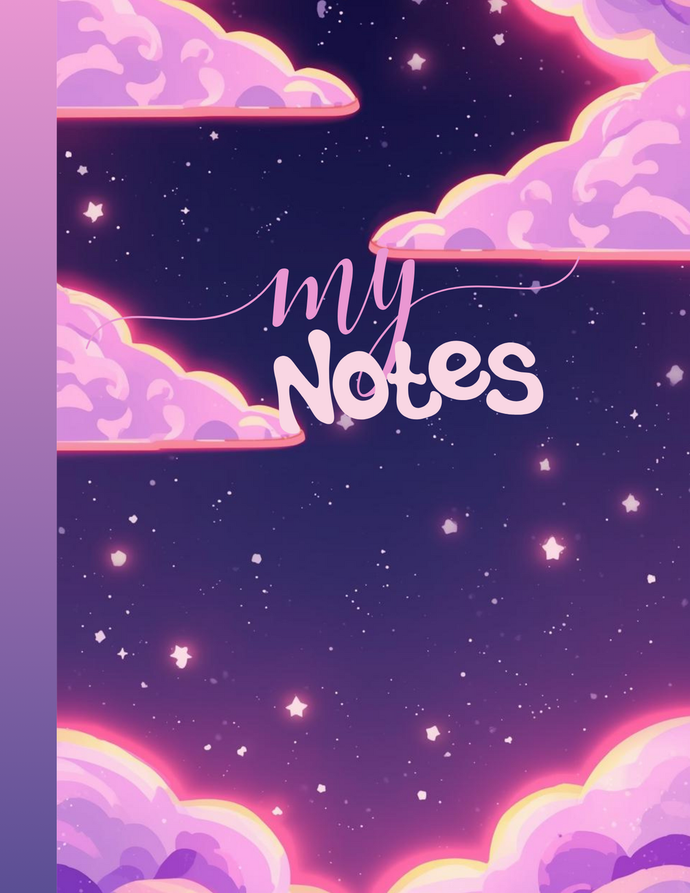 Purple Night – 108-Page Digital Notebook with Clickable Tabs