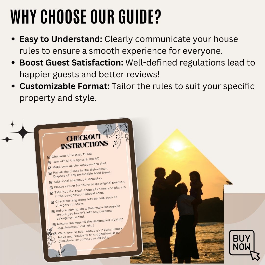 Airbnb Guide Checkout Instructions Printable