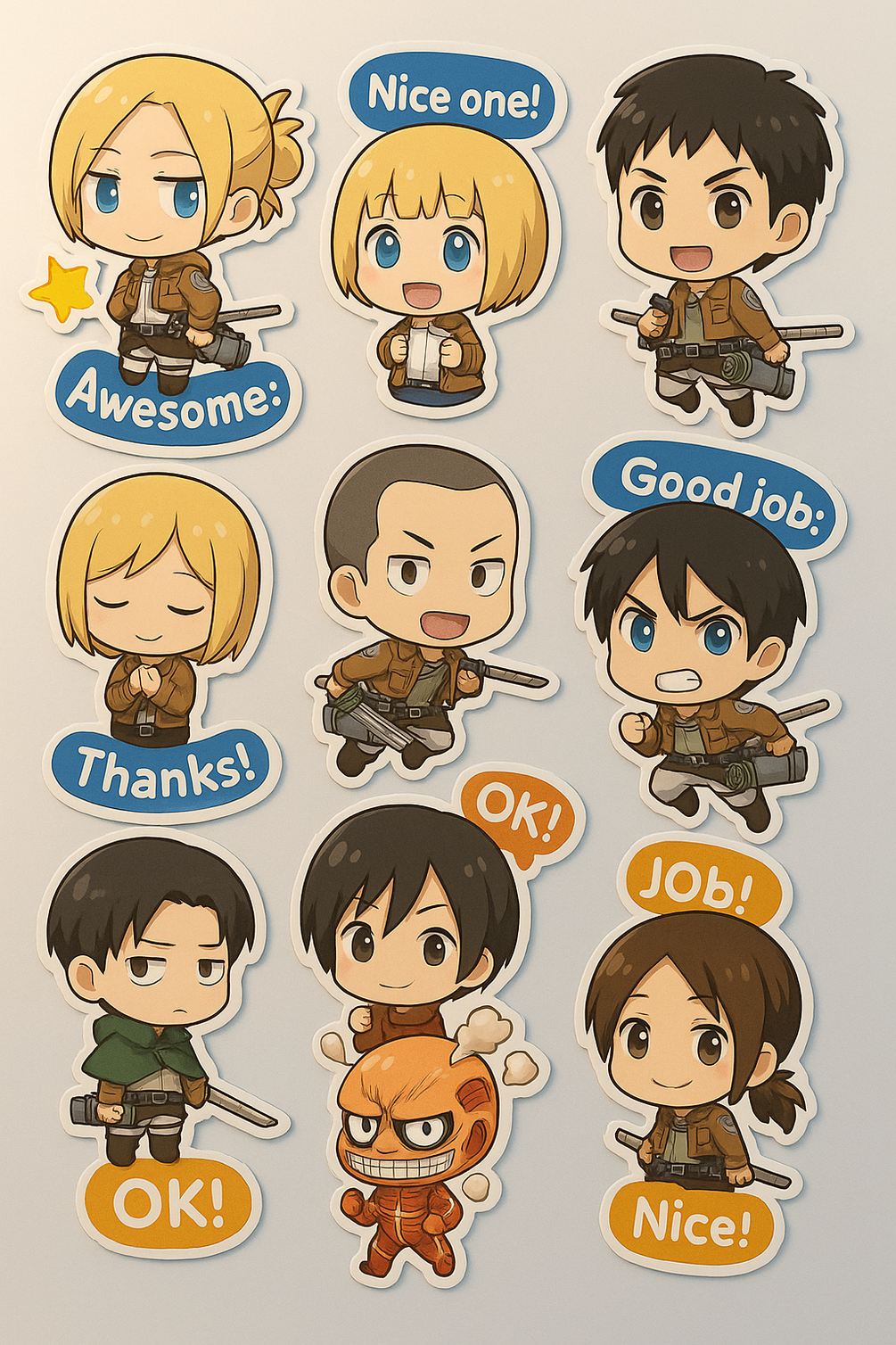 Attack on Titan - CHIBI STICKERS [READY TO PRINT]
