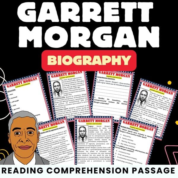 Black History Month Reading Comprehension Passages Biographies ...