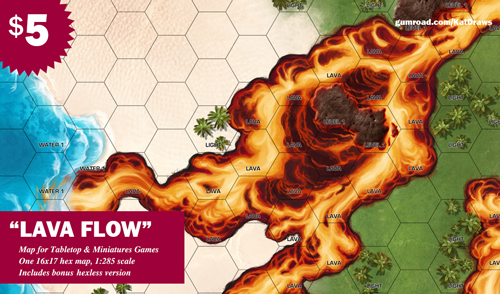 "Lava Flow" - Map for Tabletop Games