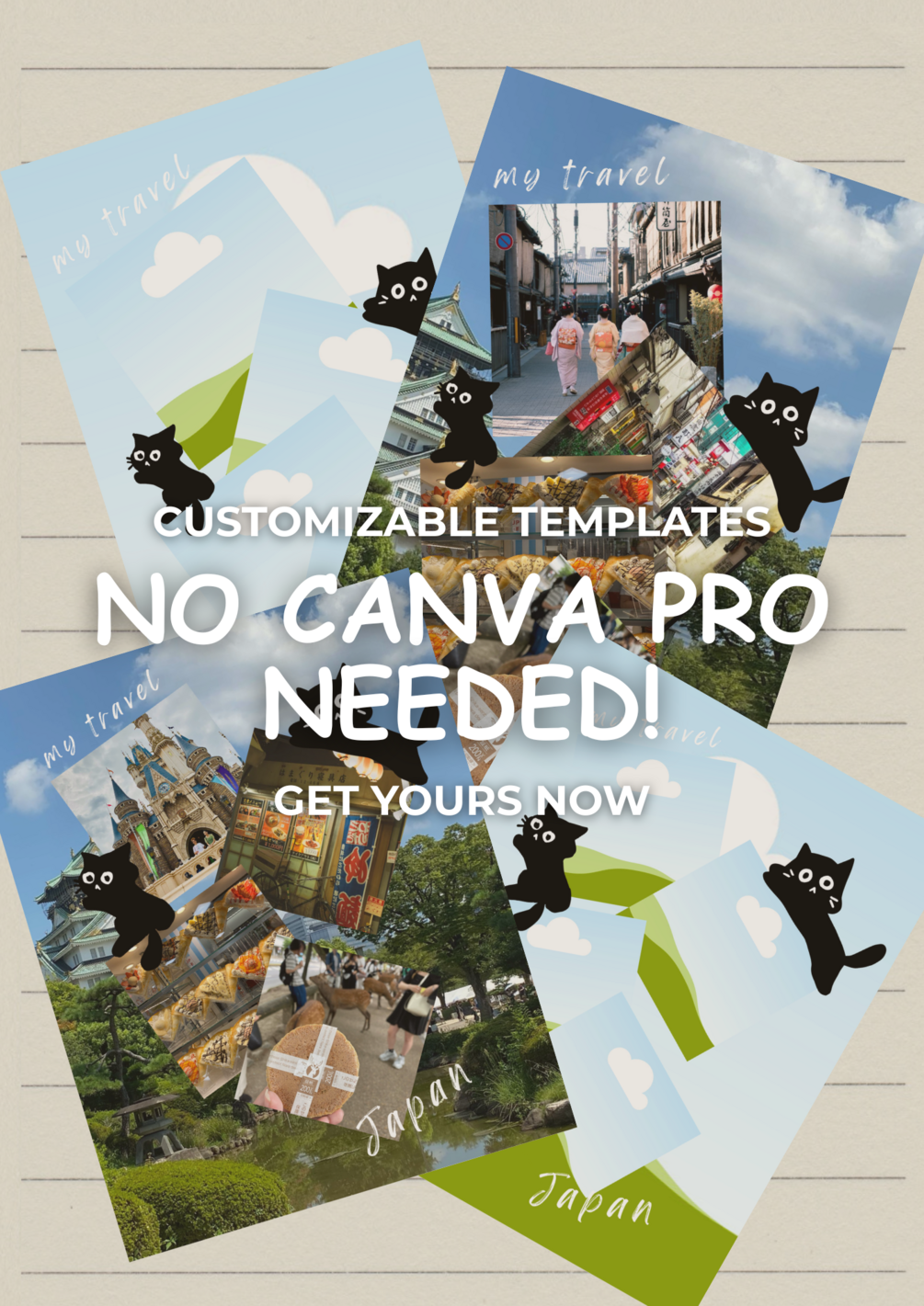 Japan Aesthetic Travel Post & Story Canva Template
