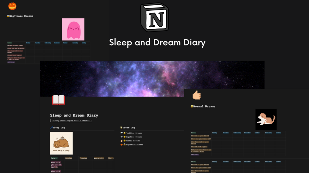 Notion Sleep and Dream Diary
