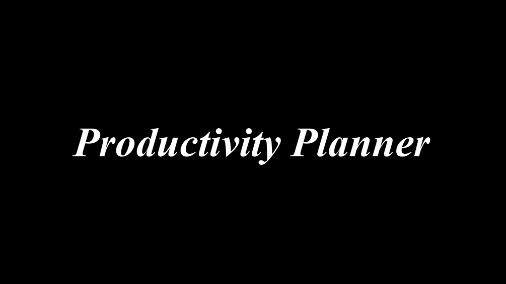 Efficiency & Productivity Flow Planner