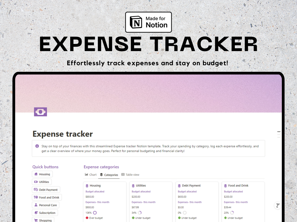 Expense tracker - Notion template