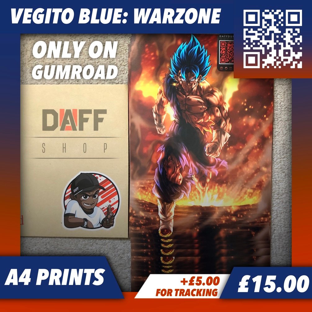 Vegetto Blue: Warzone A4 Prints