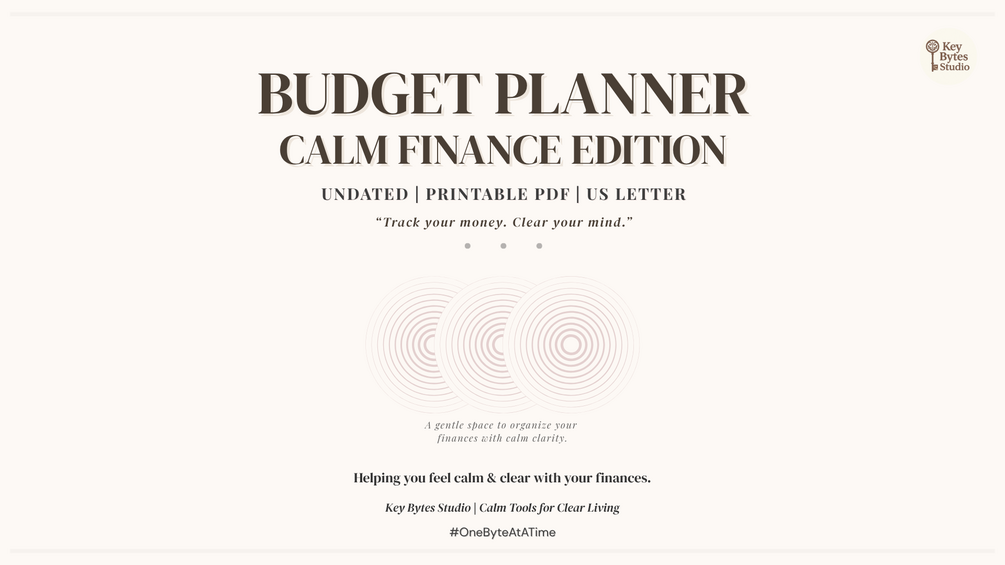 Minimal Budget Planner – Calm Finance Edition | Undated Printable ...