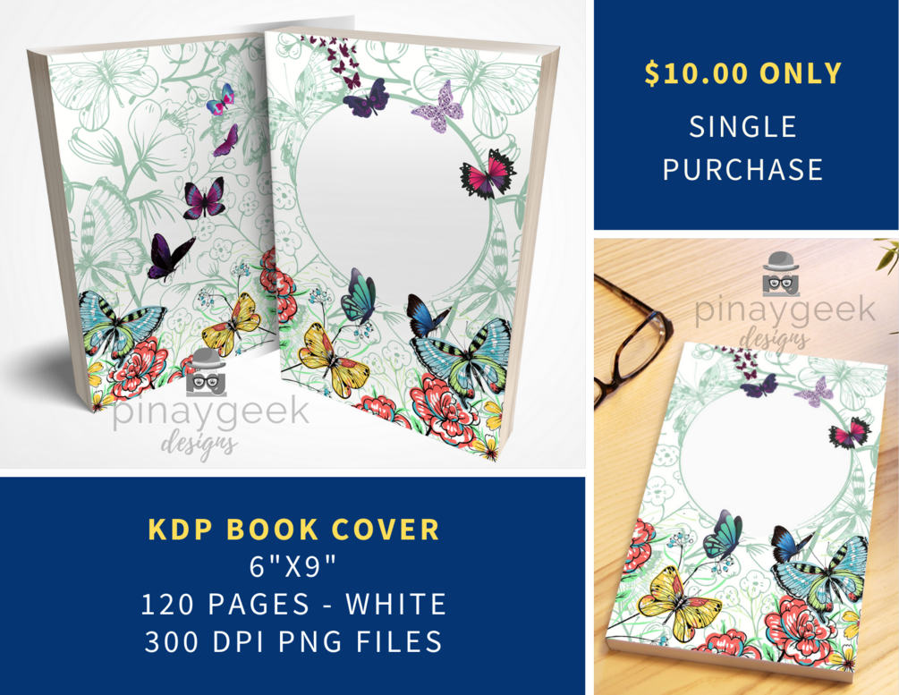 6"x9" Free as a Butterfly Cover - 120 Pages White - FULL Commercial Use