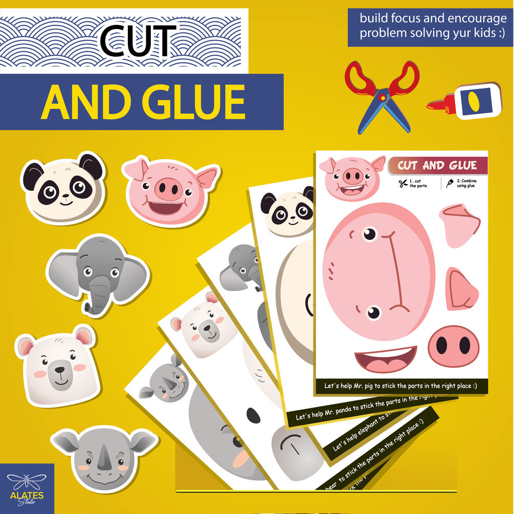 Cut and glue printable activity for kids