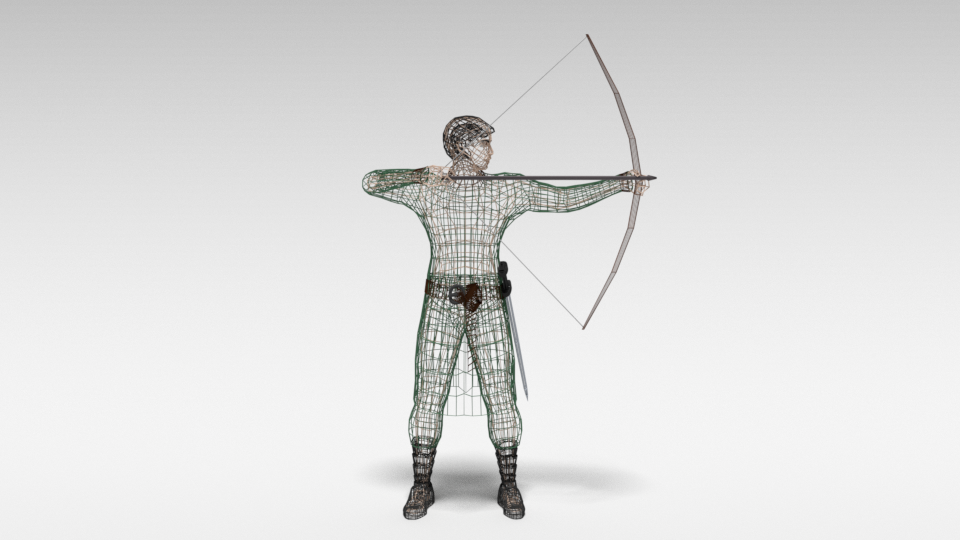 Low Poly Archer Digital 3D Model
