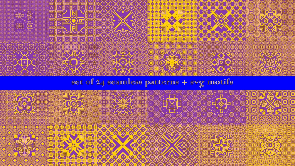 24 SVG Seamless Patterns Motifs Set For Your Commercial And Personal ...