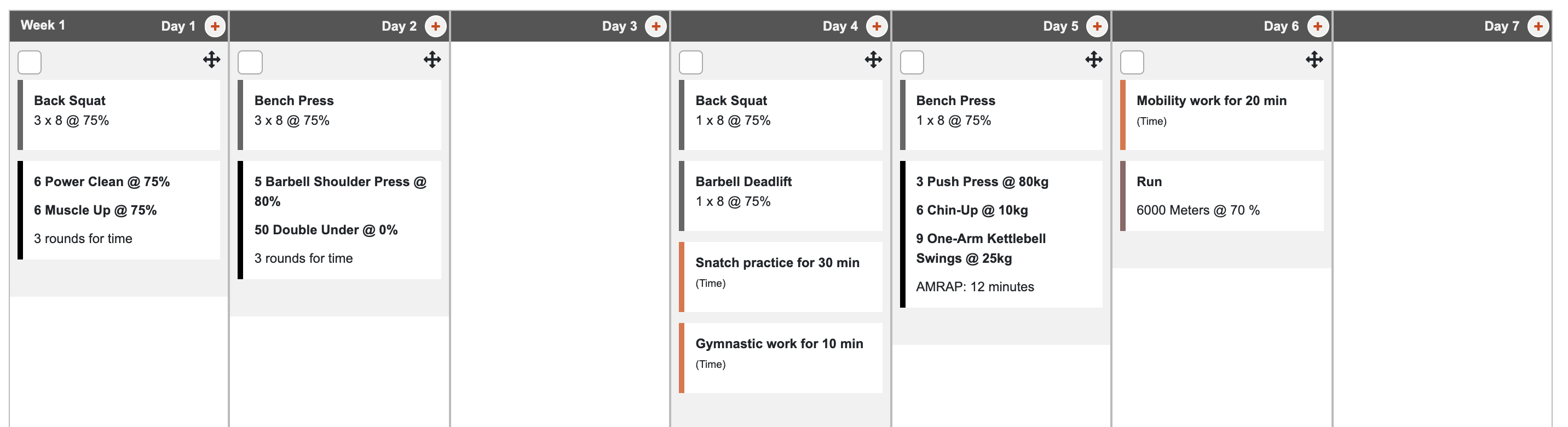 Programme Crossfit avec focus force