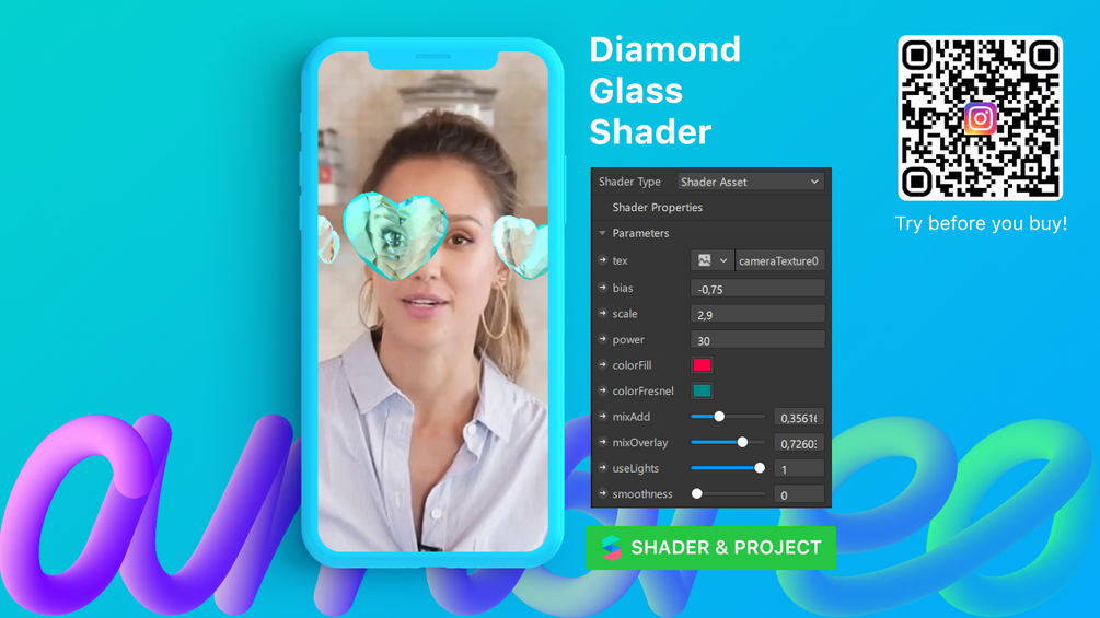 Diamond Glass Shader Spark AR Filter
