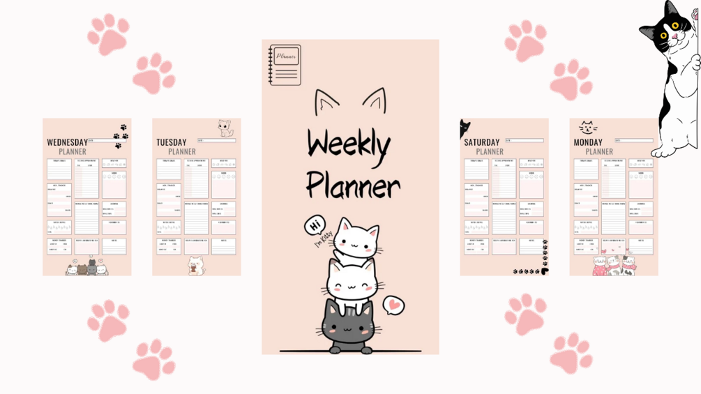 Weekly planner for cat lovers