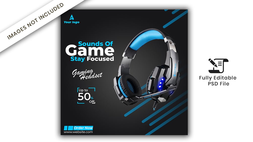 Best Gaming Headset social media template