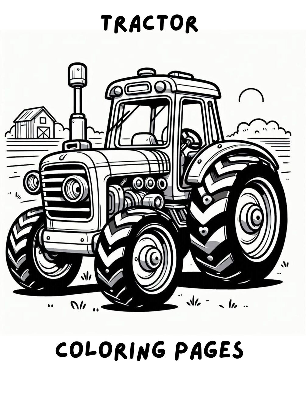 8 Tractors Coloring Pages, Coloring Book, Adult Coloring Book, Kids ...