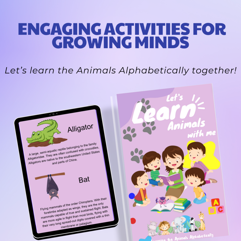 Printable Ebook Reading ABC's with animals