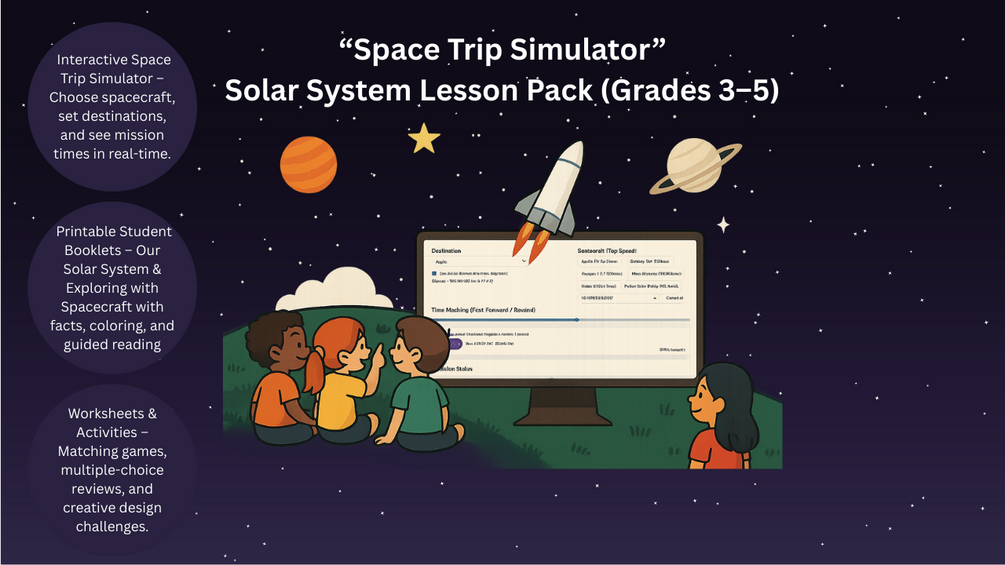 Space Trip Simulator – Solar System Lesson Pack (Grades 3–5)