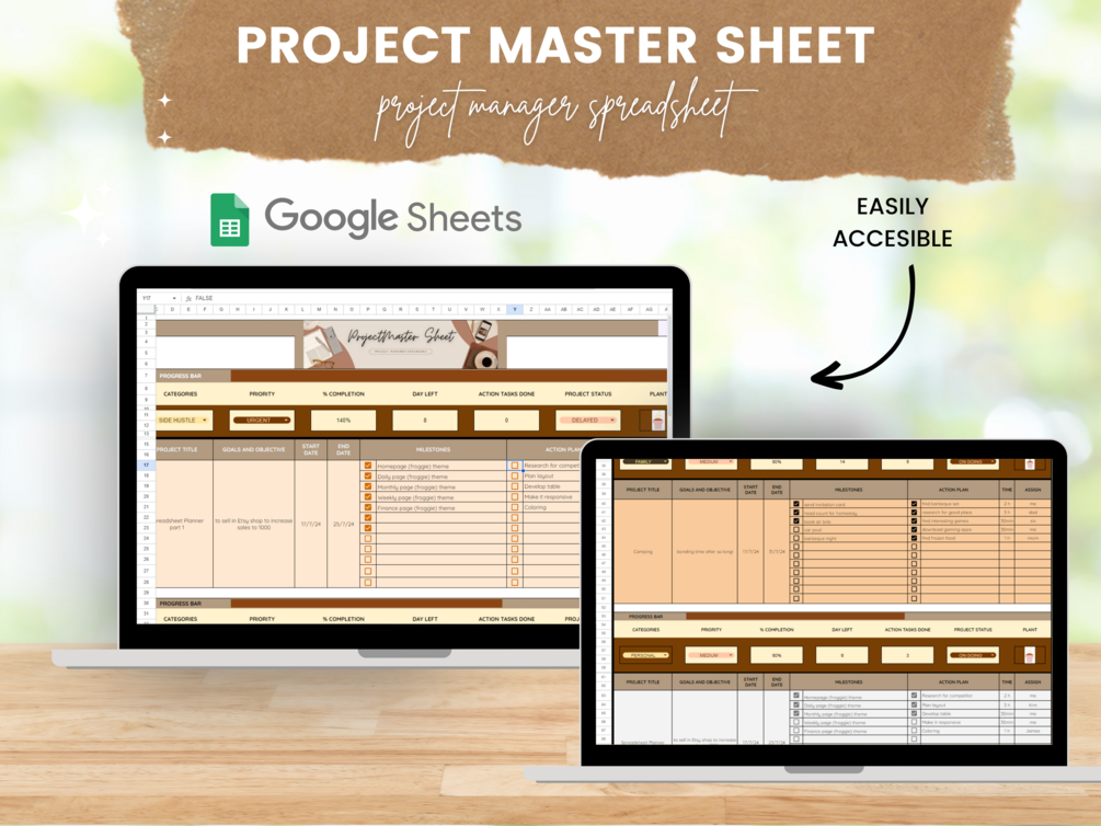 Project Manager spreadsheet