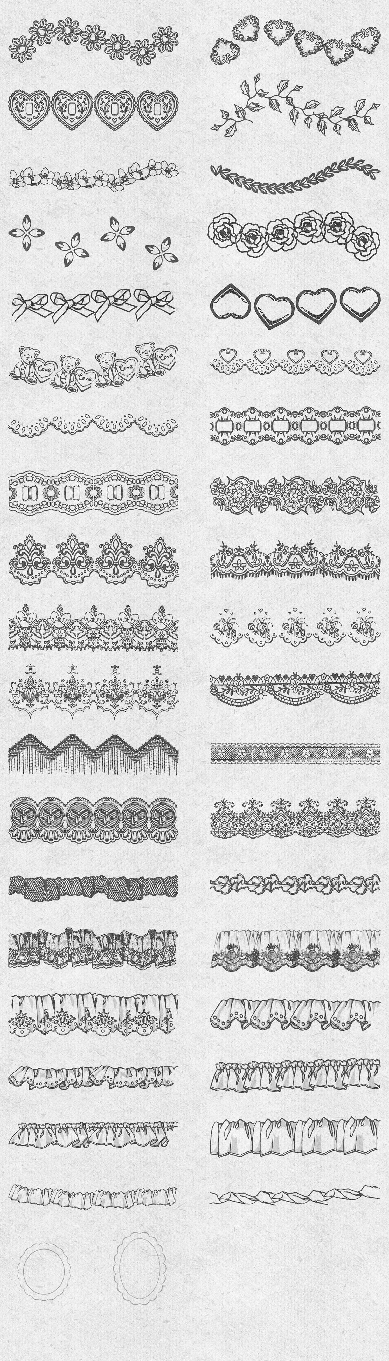 Lace & Delicate Pattern Brushes for Procreate – Ornamental Decorative ...