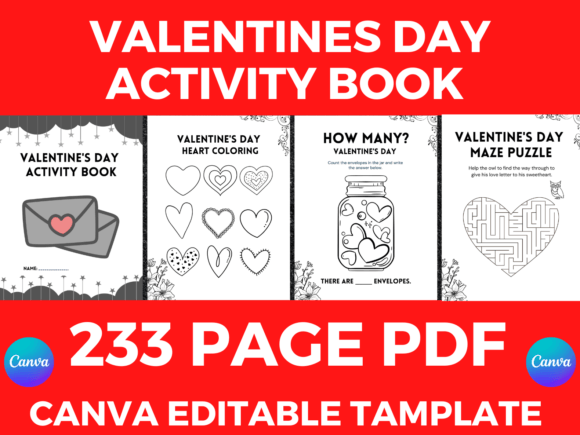 Valentines Day Activity Book - Printable - KDP Interior - Valentine ...