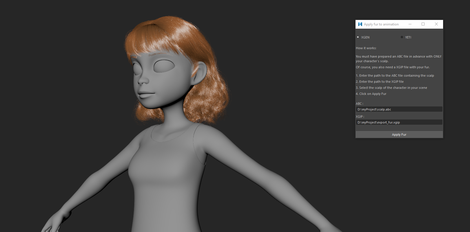 [Maya Script] Apply Fur to Animation - Thibault Ermeneux