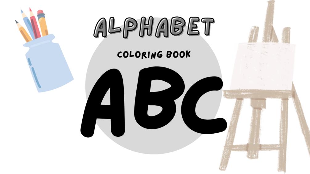 White Minimalist Alphabet Coloring Book Worksheet