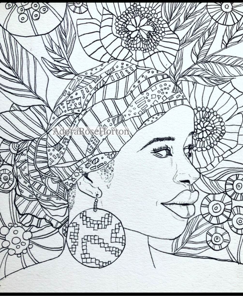 Single Page Headwrap Coloring 1