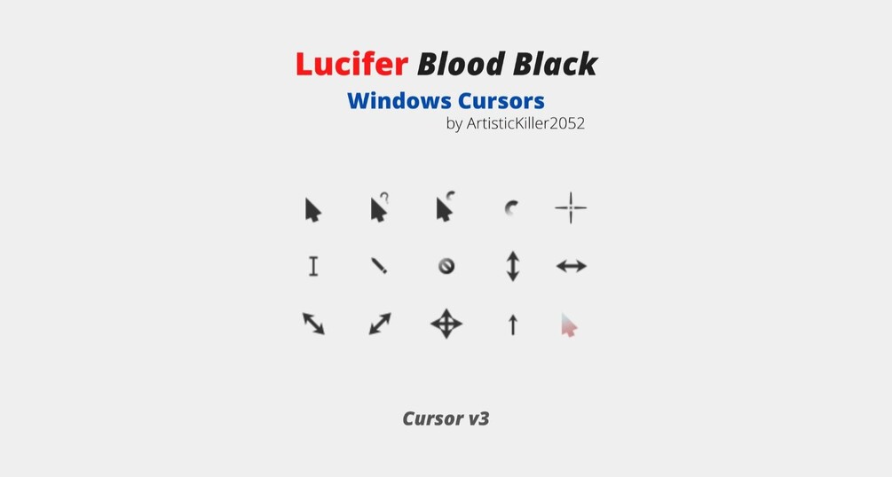 Lucifer v3 Blood Black Cursor Windows 11/10/7