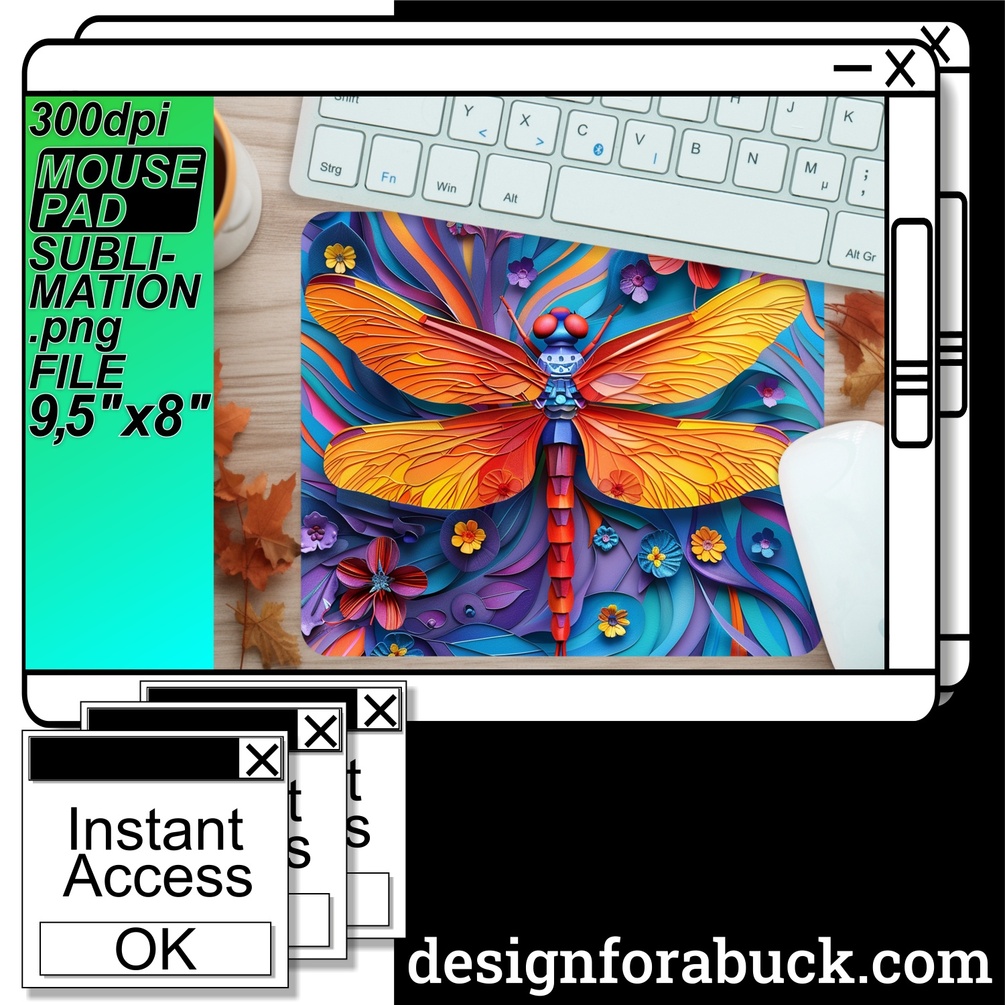 Beautifully Crafted Dragonfly Designs, mouse pad design, template Enchanting Artistic PNG Files ...