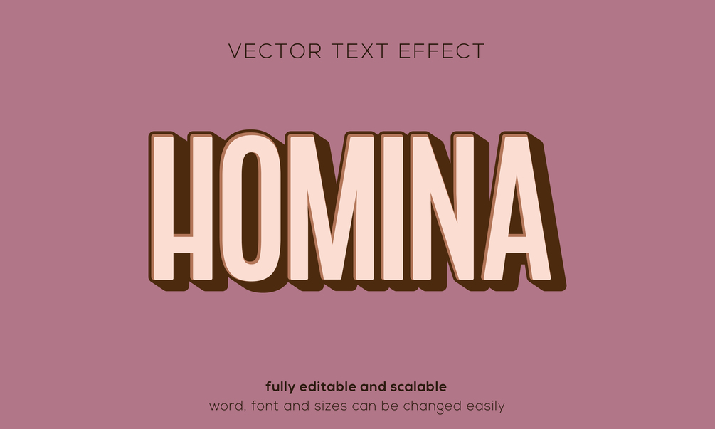 Homina vector text effect, sweet and relaxing text style by Wara Lofitra