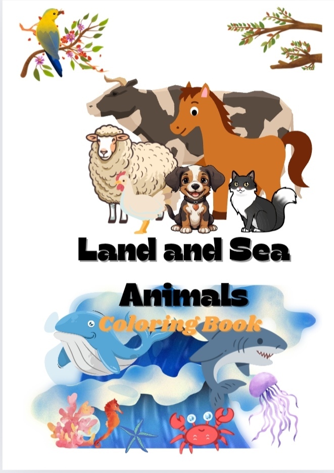Land and Sea Animals Coloring Book