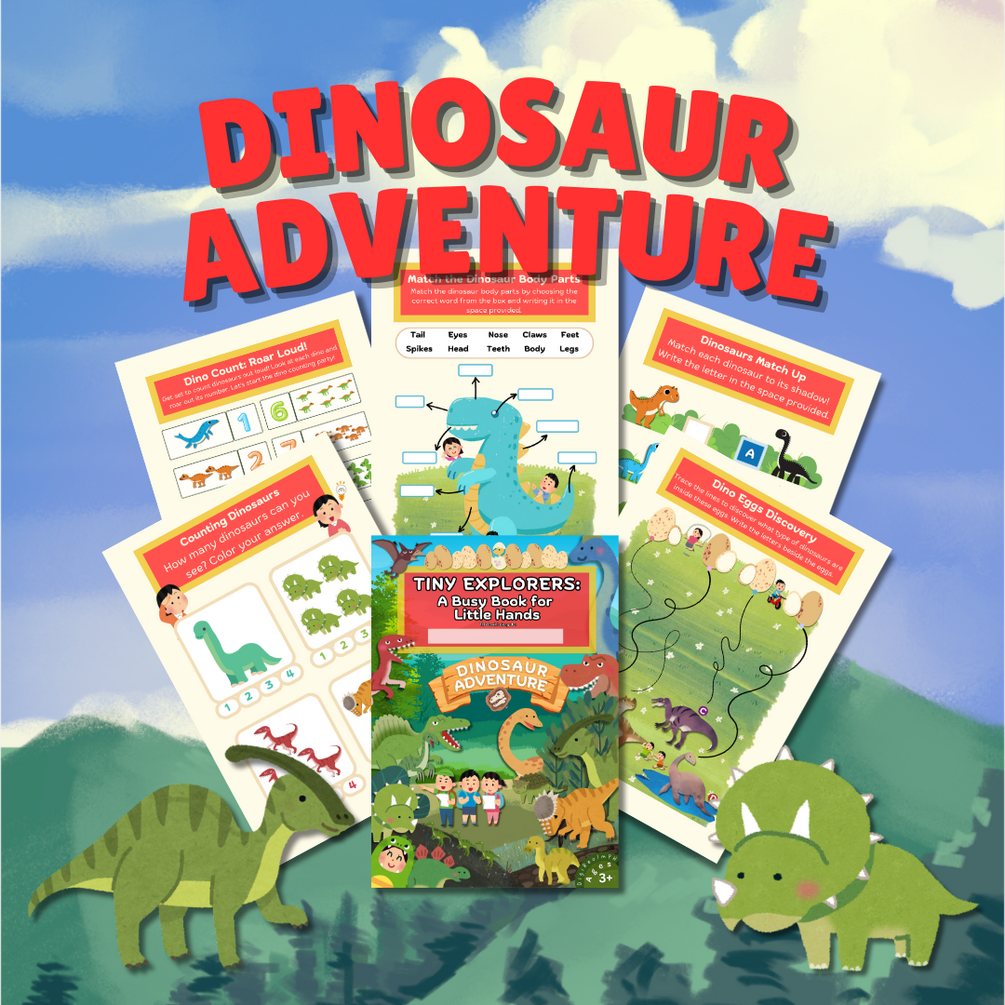 Dinosaur Busy Book | Busy Toddler Activity Book | Fun Worksheets for ...