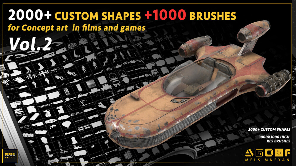 2000+ Custom shapes 1000+ Kitbash brushes for concept art (DEMO VIDE ...