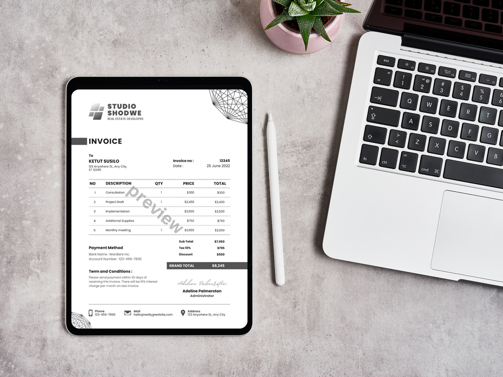 Editable Invoice Template for Business
