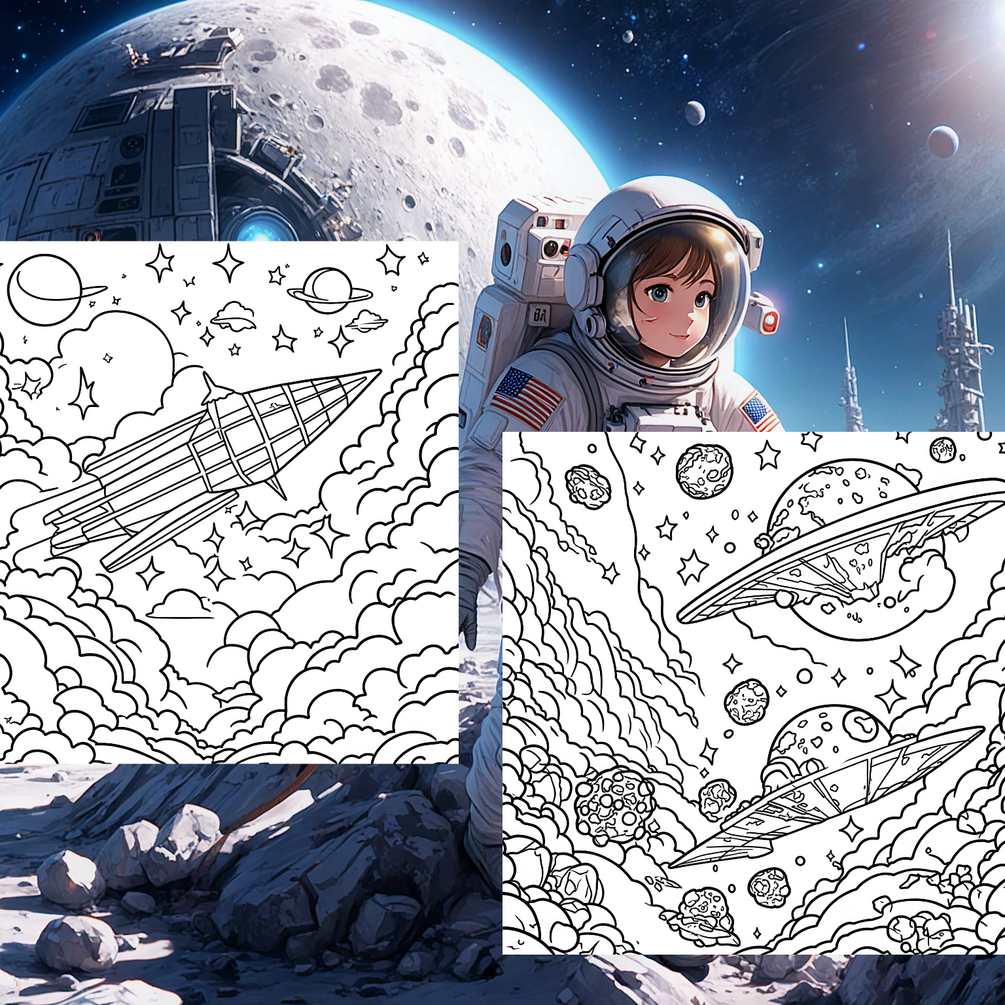 Outer Space - Kids' Coloring Book