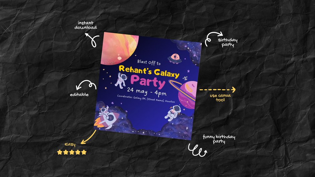 Interstellar Invite: Kids' Space Theme Birthday Bash