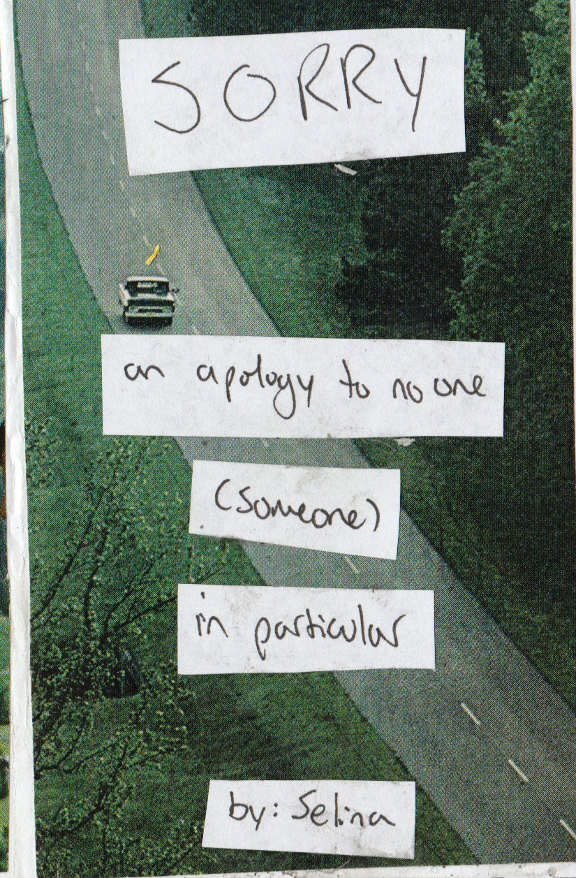 sorry: an apology to no one (someone) in particular